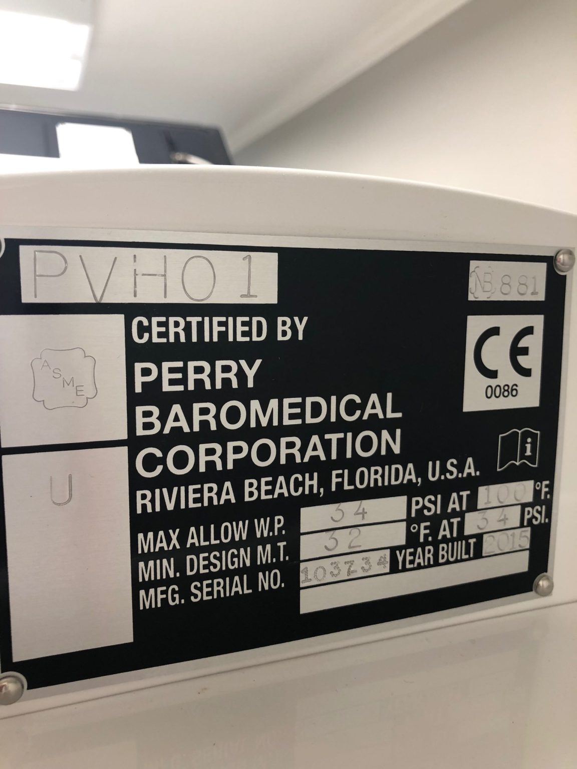 2016 Perry Sigma 34 Hyperbaric Chamber For Sale (14 Dives) - Hyperbaric ...